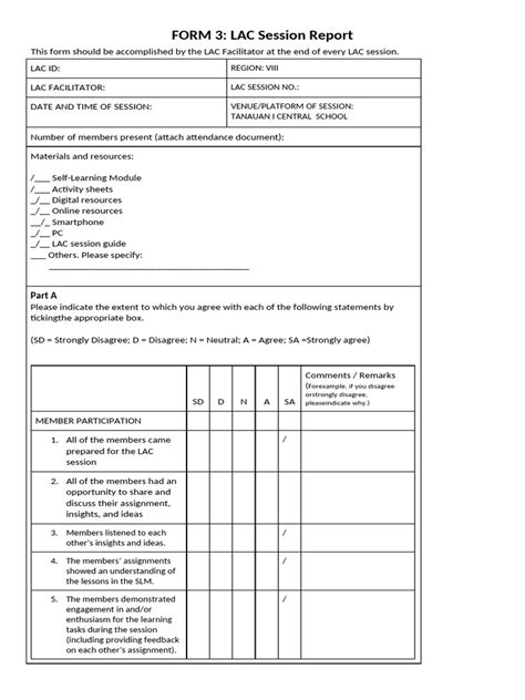 Form 3 Lac Session Report Pdf