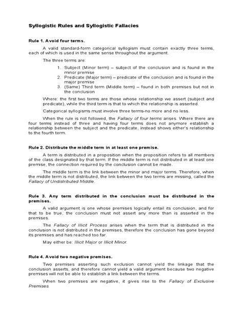 Syllogistic Rules And Syllogistic Fallacies Pdf Metaphilosophy