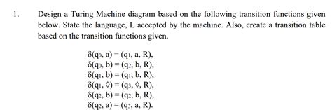 Solved Design A Turing Machine Diagram Based On The Follo