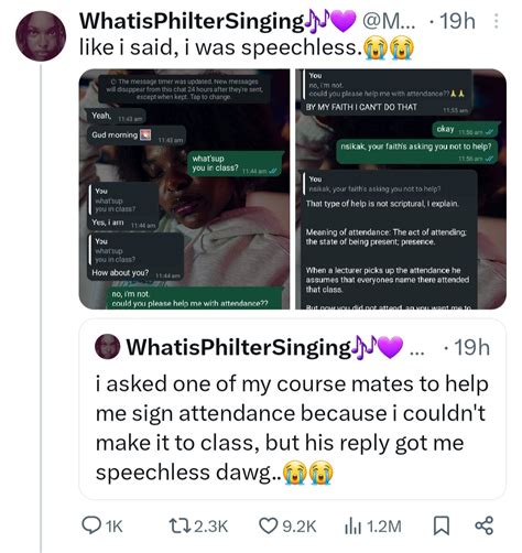 Woman Shares Response From Religious Classmate After She Begged Him To