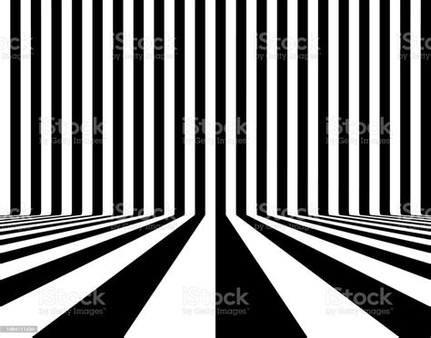 Striped Pattern On Joining Floor And Wall Corner In Perspective Stock Illustration Download