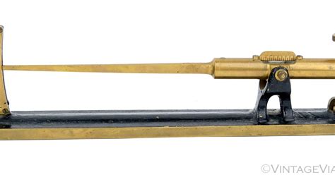 Awesome Solid Brass Precision Inclinometer In Its Original Wooden Box Vintage Vials Antique
