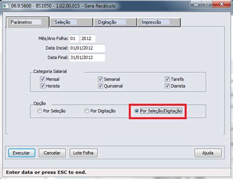 Rh Linha Datasul Mbs Pasta Digitação Nos Programas Bs1050 Bs1051