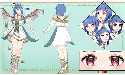 Draw Custom Anime Reference Sheet Vtuber Character Sheet Vtuber