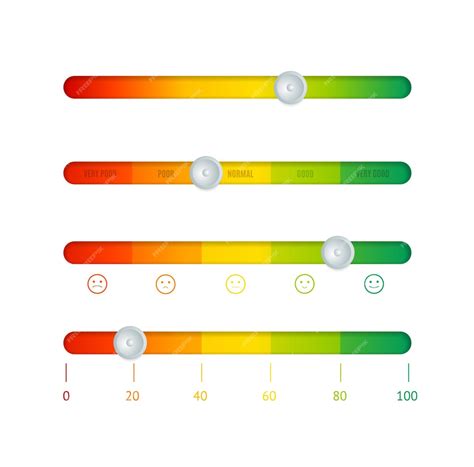 Indicateur De Niveau Horizontal 3d Couleur Réaliste Set Dillustration