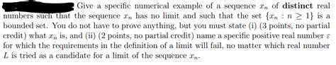 solved give a specific numerical example of a sequence in of