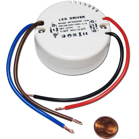12w Led Transformator Rund Max 1a 12v Dc Trafo