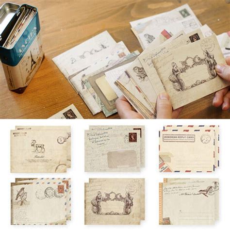 12pcsset Mini Retro Style Travel Envelop Kraft Pa Grandado