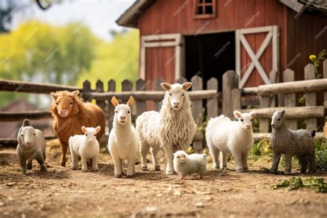 Premium Photo Rustic Barnyard With Farm Animals And Wooden Fences