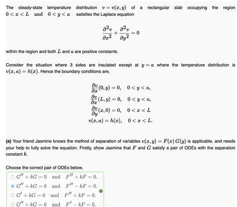 [solved] The Steady State Temperature Distribution V V