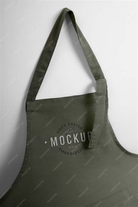 수 놓은 앞치마 모형 디자인 프리미엄 Psd 파일