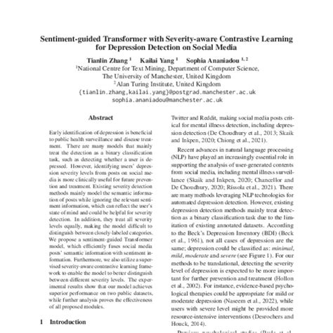 Sentiment Guided Transformer With Severity Aware Contrastive Learning