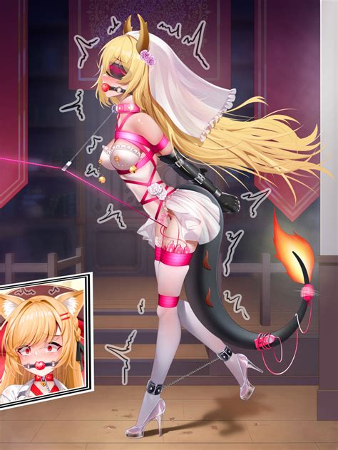Animi A Original Absurdres Highres Girl Armbinder Arms Behind Back Ball Gag