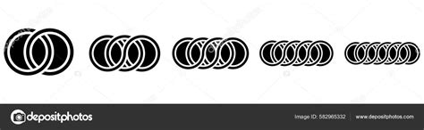 Interlace Interlocking Circles Rings Element Stock Vector Illustration