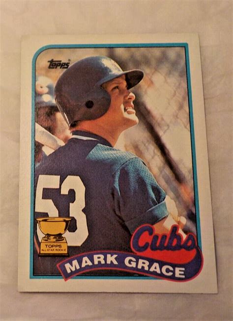 Vintage 1989 Topps Mark Grace Baseball Card 465 Chicago Cubs