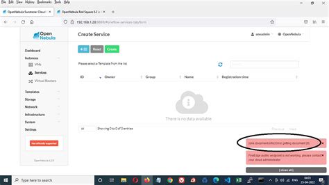 Unable To Create Vm And Services General Opennebula Community Forum