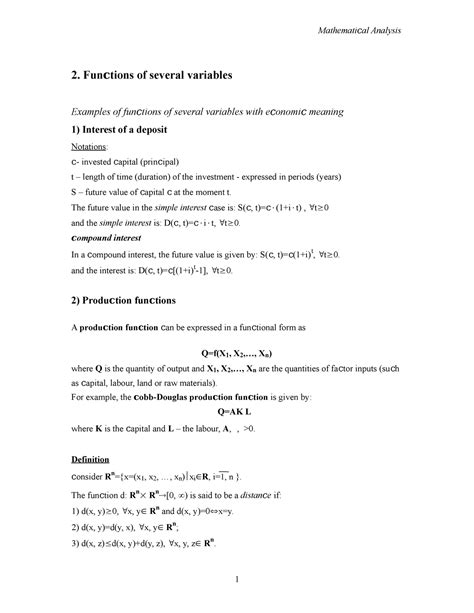 Mate 10 Mathematical Logic Analysis 2 Several Variables Examples Several Variables With