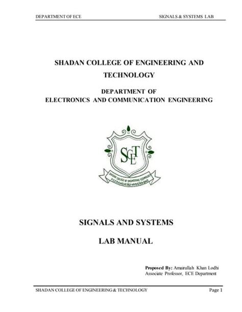 Signals And Systems Lab Manual R18 Batch Docx
