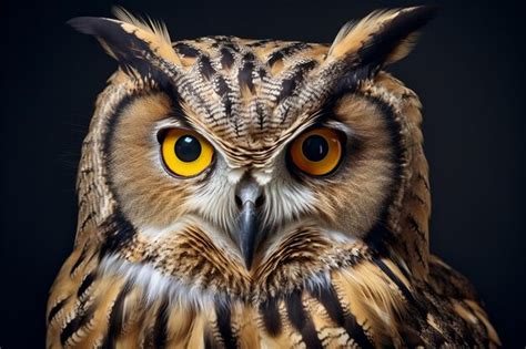Premium Ai Image Portrait Of An Owl Generative Ai