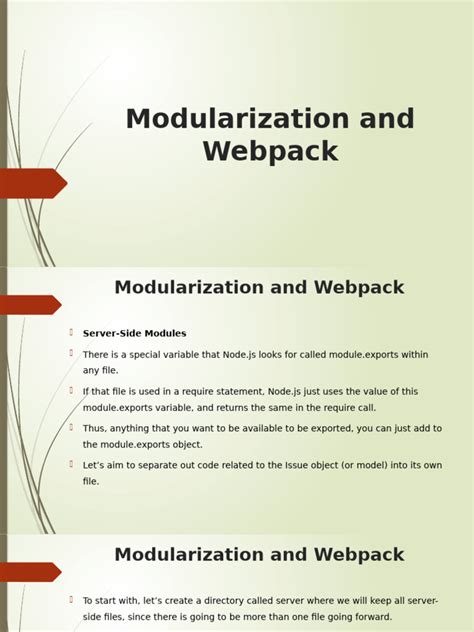 Modularization And Webpack Pdf