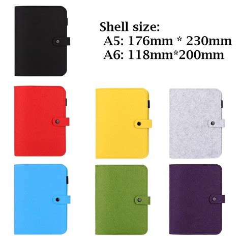 A5 A6 Vilt Shell Notebook Doek Stof Notebook Ringb Grandado