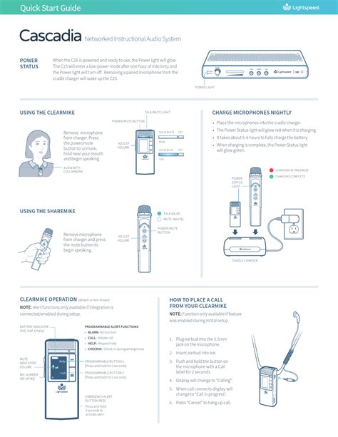 Lightspeed C25 Cascadia Networked Instructional Audio System User Guide