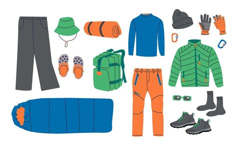Hiking Clothing For Sport Recreation Touristic Activity Isolated On