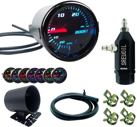2 52mm Turbo Boost Gauge 7 Color Adjustment Boost Meter With Universal 0 30psi Manual Boost 2 52mm Turbo Boost Gauge 7 Color Adjustment Boost Meter With Universal 0 30psi Manual Boost