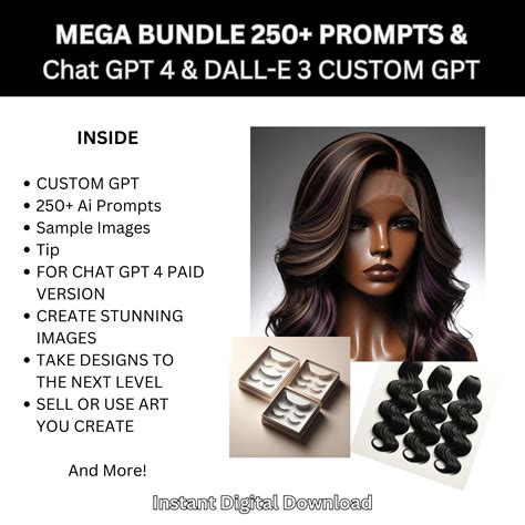 Mega Bundle Gpt Over 250 Prompts Exclusive Hair And Lash Pro Custom Gpt Air Art Prompts Prompt