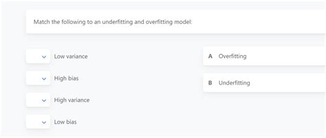 Solved Match The Following To An Underfitting And
