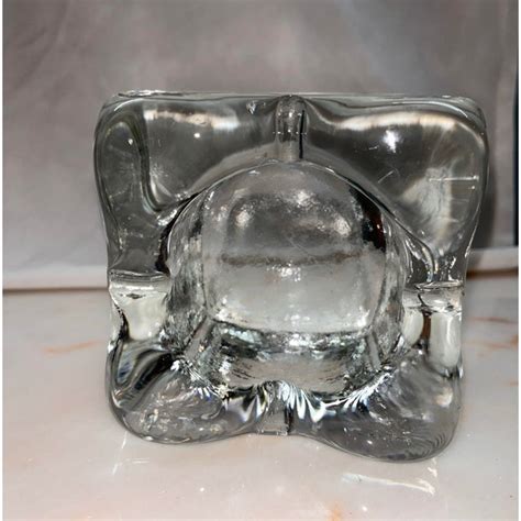 1970s Blenko Style Clear Chunky Glass Ashtray Catchall Chairish