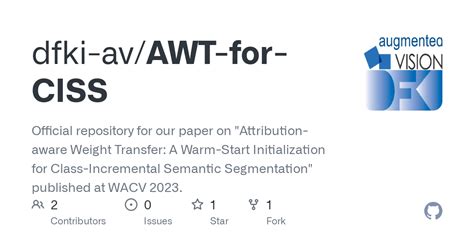 Github Dfki Avawt For Ciss Official Repository For Our Paper On
