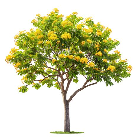Caesalpinia Ferrea Tree On Clear Background PNG