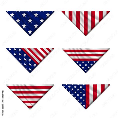 Folded Usa Flag Set Of American Flags Folded Into A Triangle Isolated On White Background