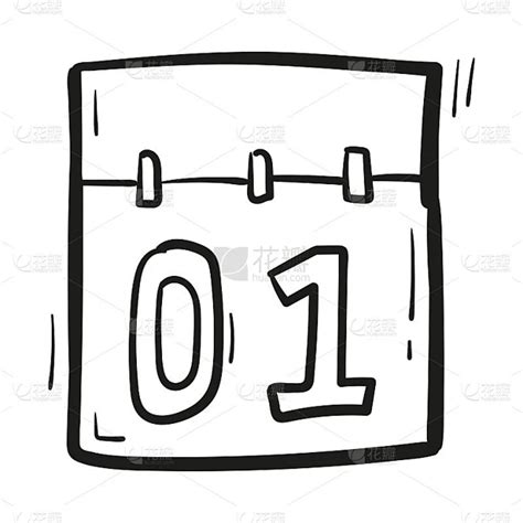 手绘日历图标涂鸦风格孤立图片其他图片图片素材 花瓣网