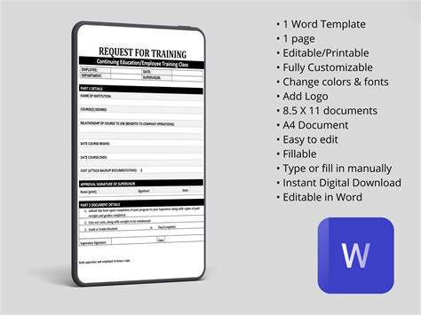 Employee Training Request Template Hr Professional Development
