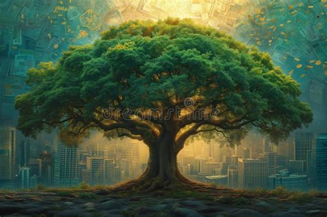 The Tree Is Surrounded By Lots Of Birds Flying Around It Stock Image Image Of Wild Beauty