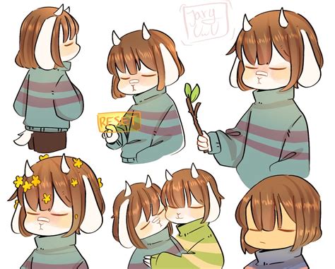 Goat Frisk And Chara Credit To Jaryuwu On Tumblr R Undertale