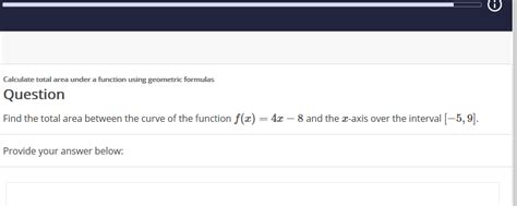 Solved Calculate Total Area Under A Function Using Geometric Chegg Com