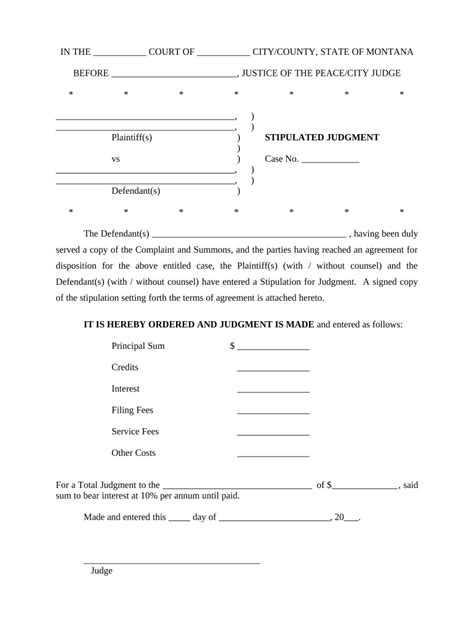 Stipulated Judgment Doc Template Pdffiller