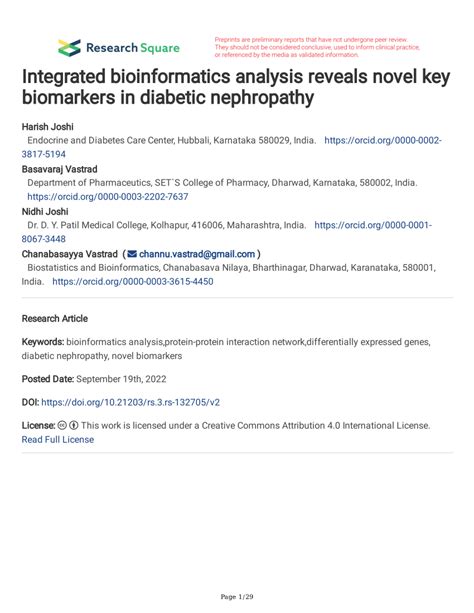Pdf Integrated Bioinformatics Analysis Reveals Novel Key Biomarkers