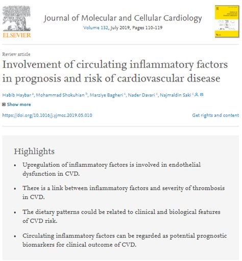 Pdf Involvement Of Circulating Inflammatory Factors In Prognosis And