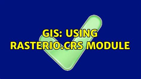 Gis Using Rasteriocrs Module Youtube