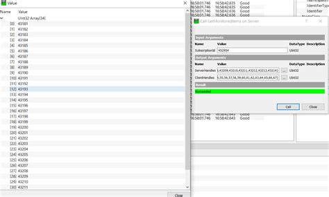 Getmonitoreditems Method Call To The Subscription Containing Roughly Variables Result In