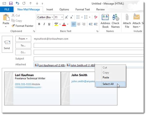 How To Export Multiple Contacts In Outlook 2013 To Multiple Vcards Or A