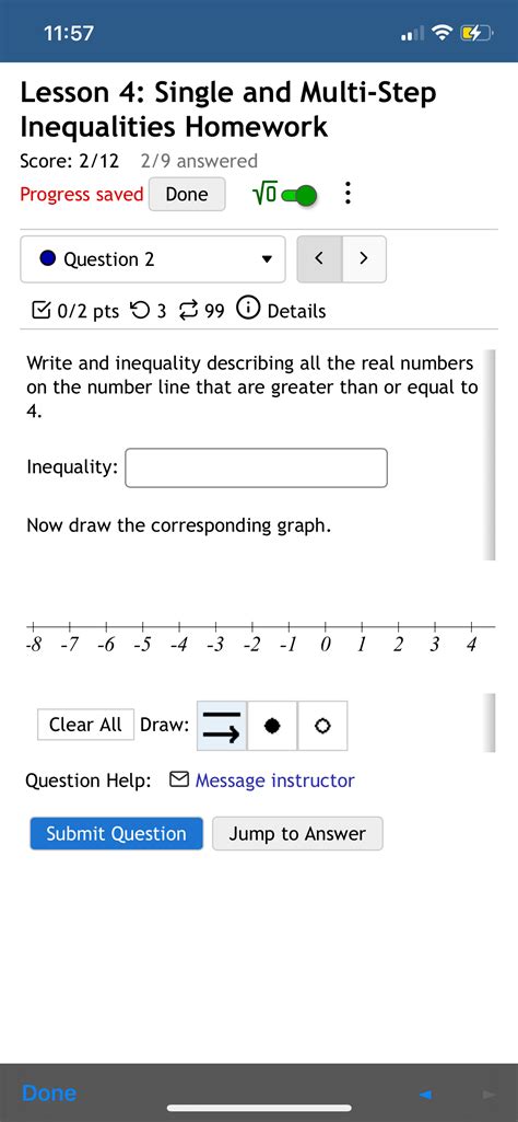 Solved 11:57Lesson 4: Single and Multi-Step Inequalities | Chegg.com