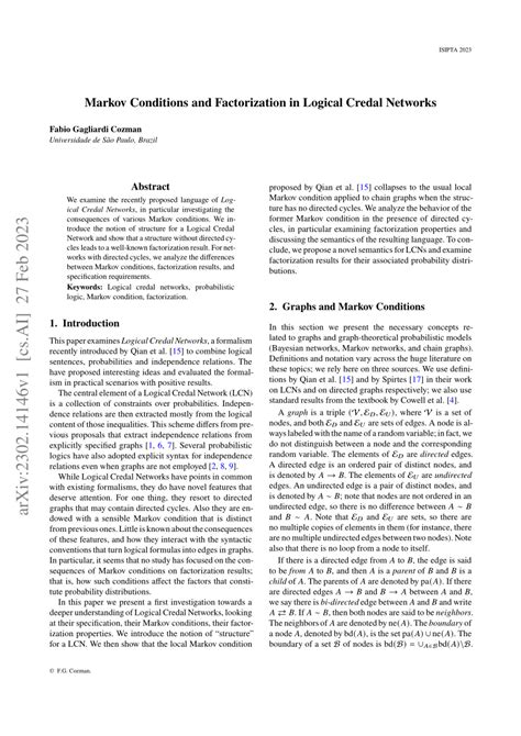 (PDF) Markov Conditions and Factorization in Logical Credal Networks