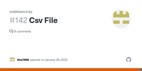 csv file · issue 142 · codebasics py · github