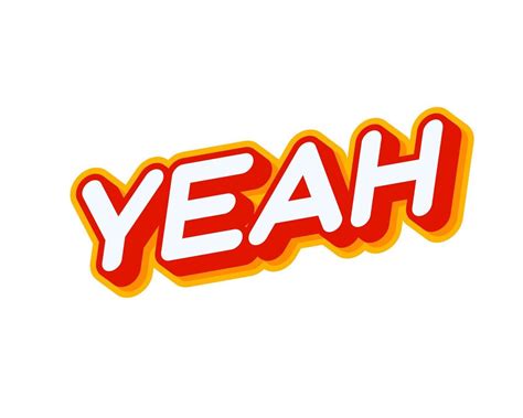 Lettering Yeah Comic Text Sound Effects Lettering Isolated On White