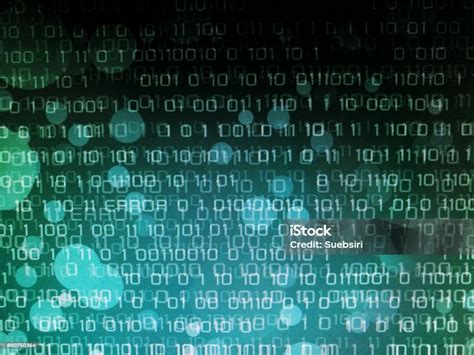 빛나는 빛 및 오류 메시지와 함께 컴퓨터 화면 배경에 블루 이진 코드입니다 대 한 비즈니스 기술 개념 개념에 대한 스톡 사진 및 기타 이미지 Istock